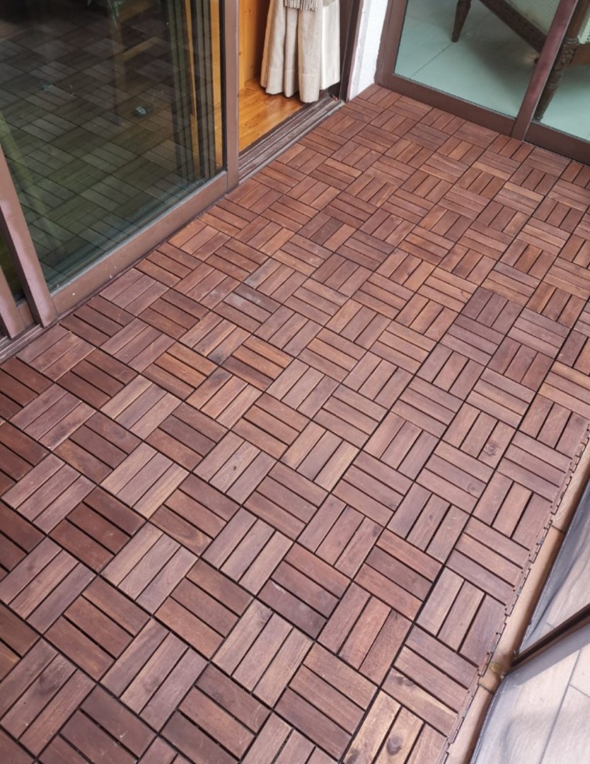 IKEA RUNNEN tiles outdoor composite floor decking, Furniture & Home ...