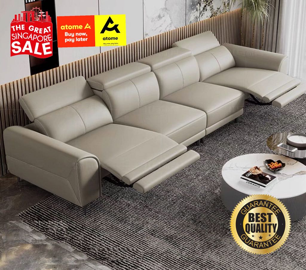 Zenith Electric Recliner Sofa Length 206cm Available in Premium Quality Genuine Cowhide Leather ...