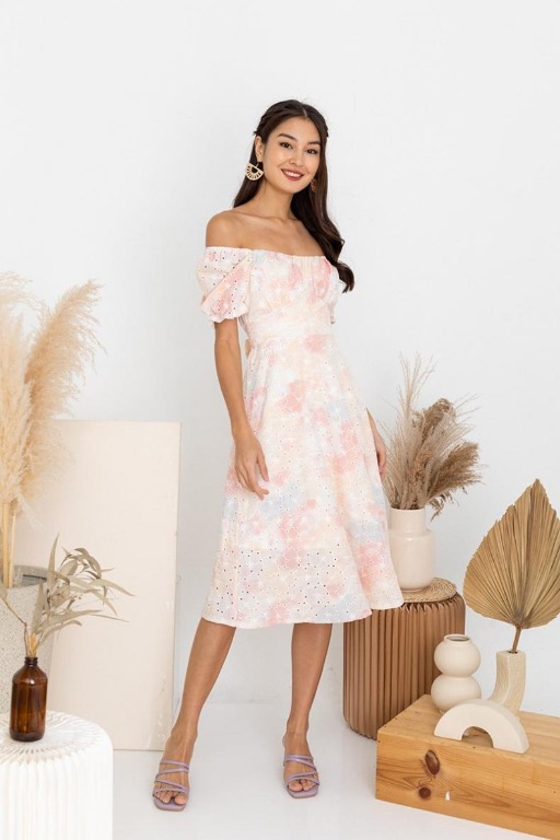 Lechic - Spritely Constellations Shirs Midi Dress (Pink), Women's ...