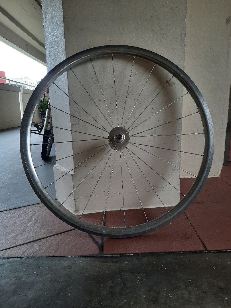 URGENT Legend fexring chrome front wheel ( fixie fixed gear track bike ...