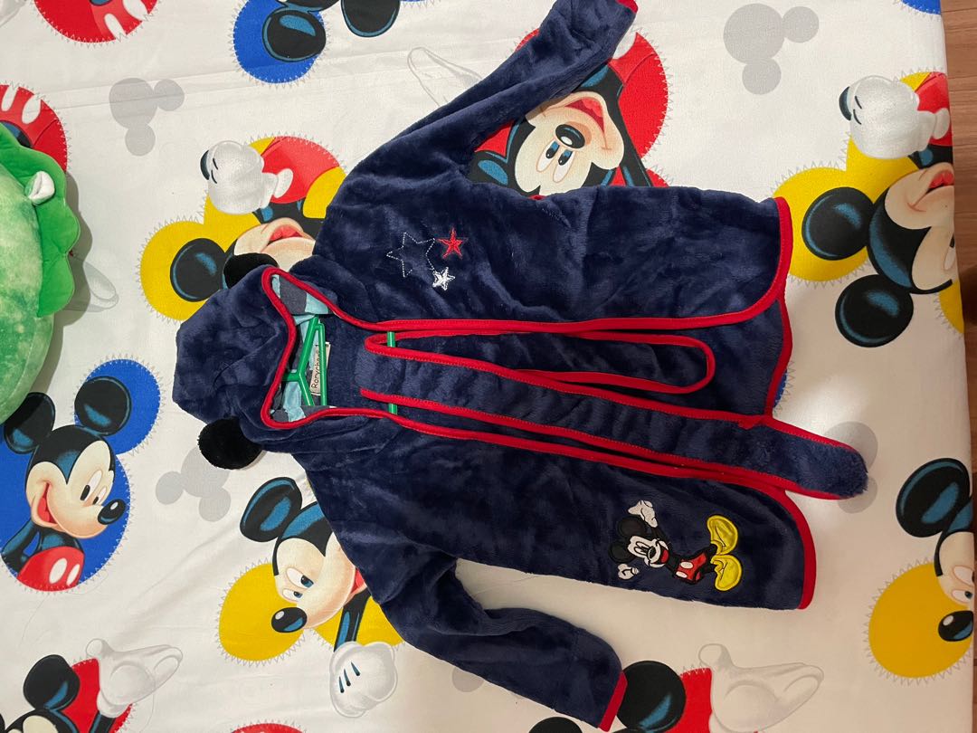 Mickey Mouse Bath Robe, Babies & Kids, Babies & Kids Fashion on Carousell