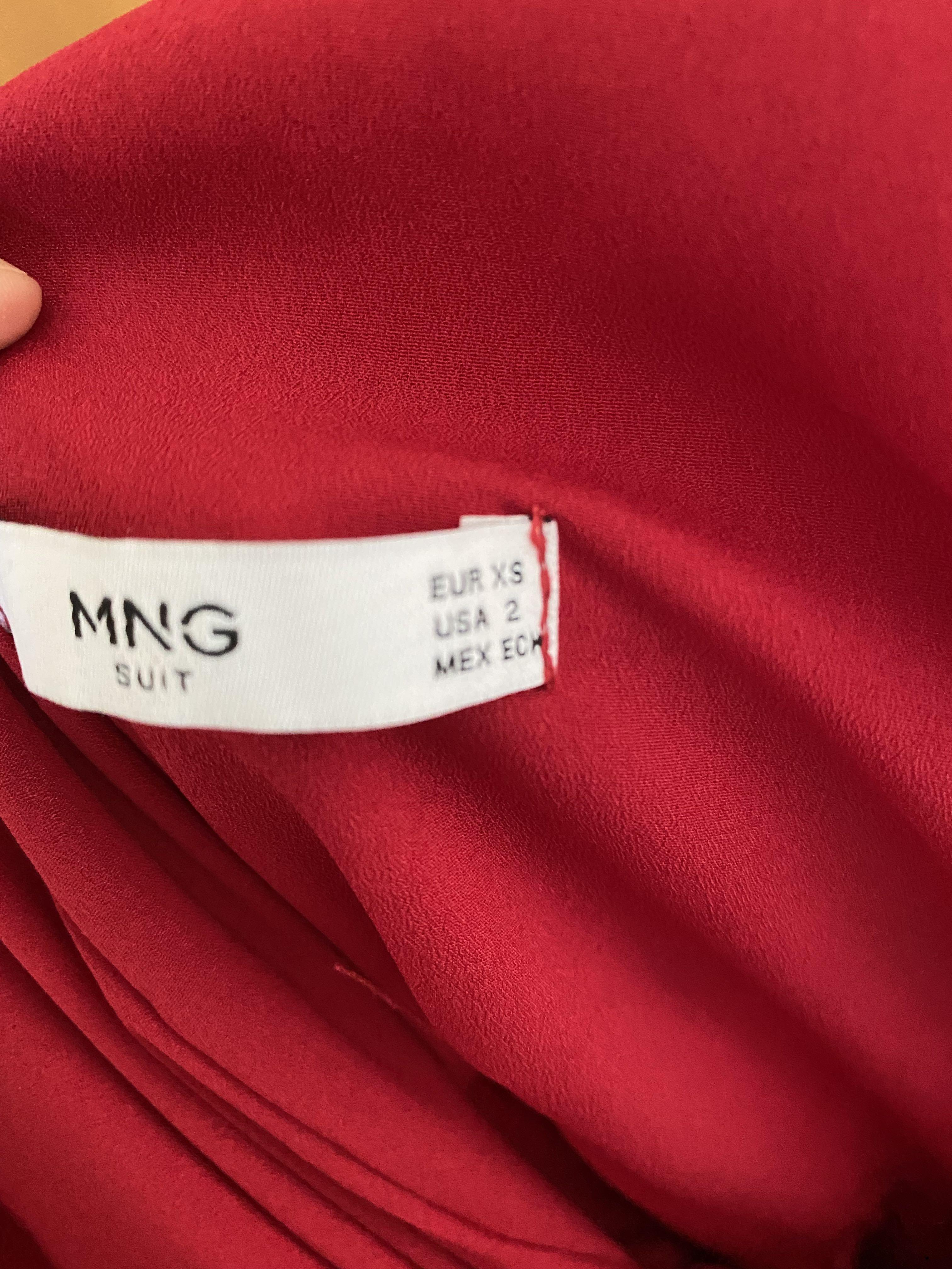 MNG Red Flutter Sleeve Dress, Women's Fashion, Dresses & Sets, Evening ...