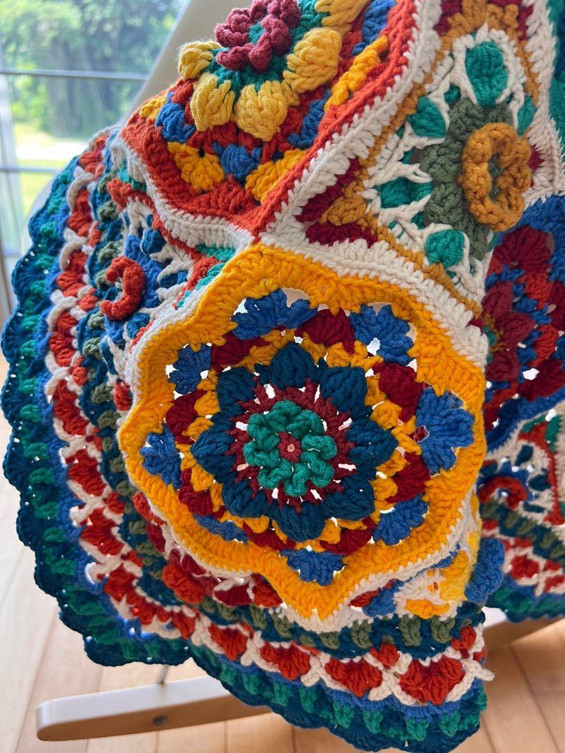 Moroccan Tile Crochet Blanket, Furniture & Home Living, Home Decor ...