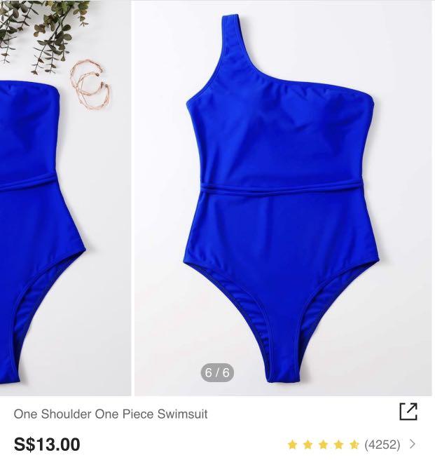 Neon Blue One Piece Swimsuit, Women's Fashion, Swimwear, Bikinis ...