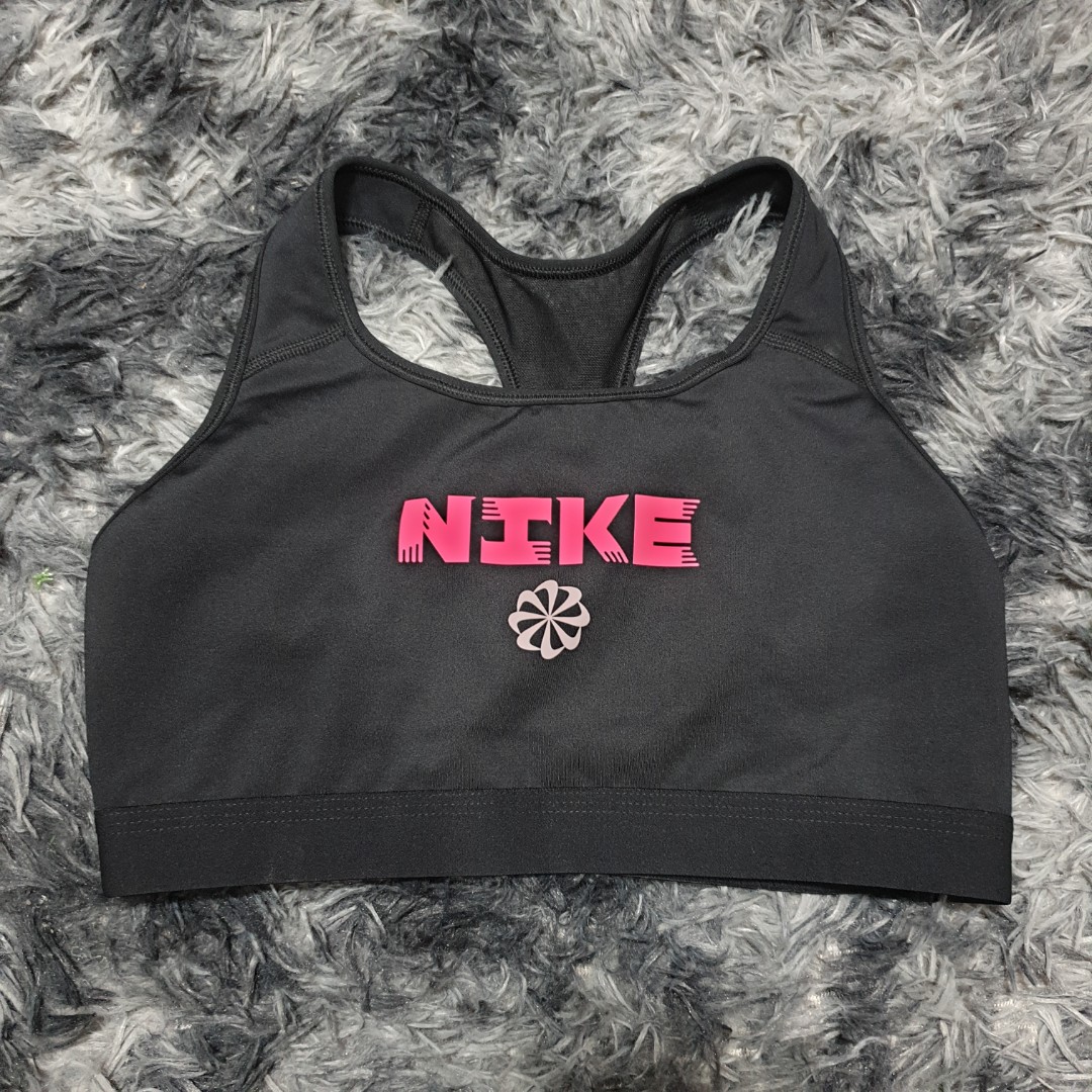 Nike Sports Bra (Pink logo), Women's Fashion, Activewear on Carousell