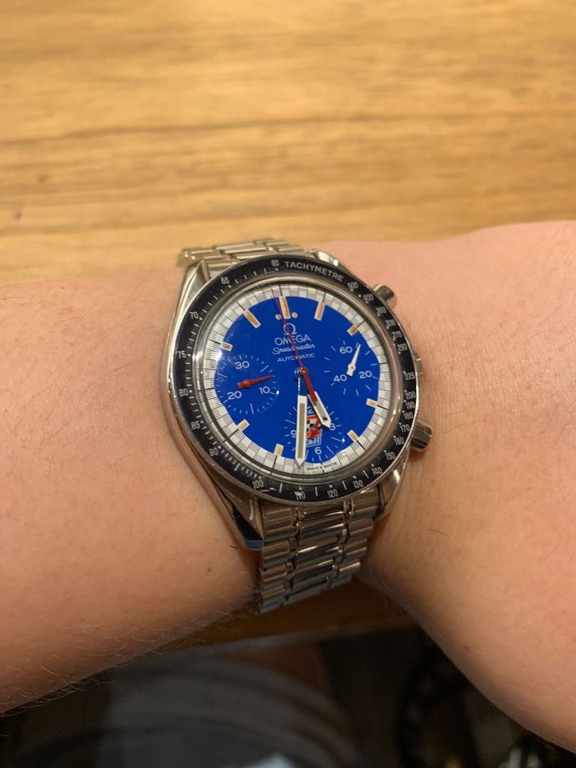 Rare Omega Speedmaster Blue edition micheal schumacher, Luxury, Watches ...
