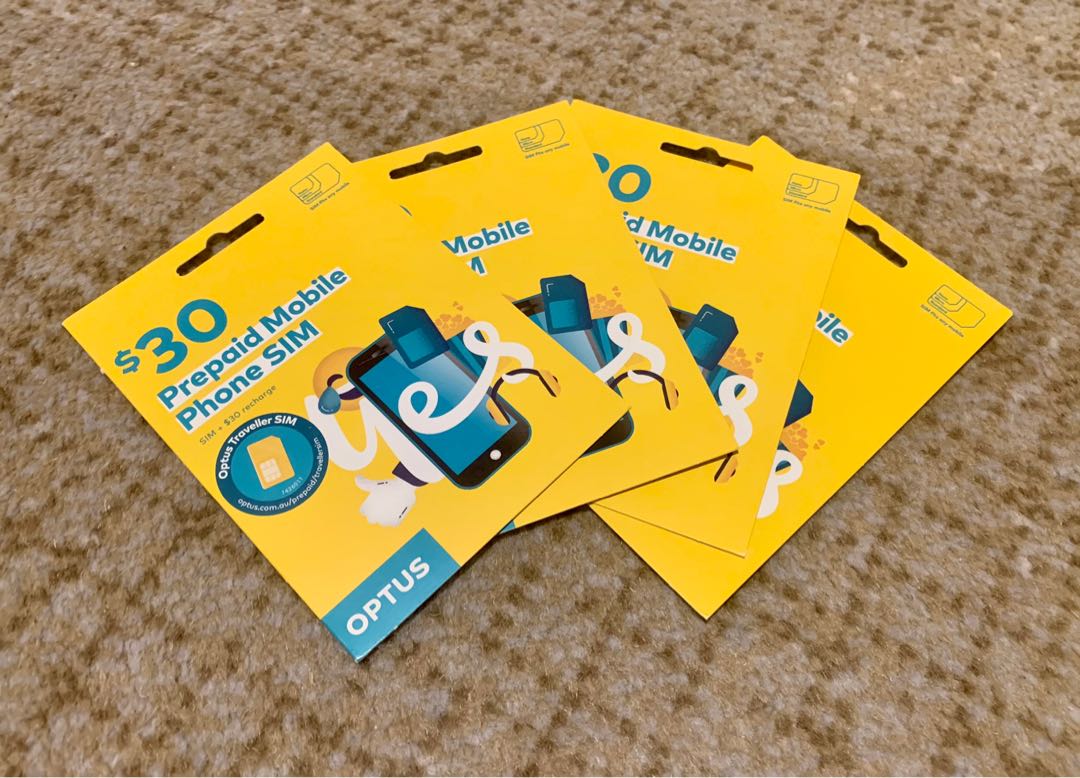 4 Optus Traveller SIM Cards (For Australia), Mobile Phones & Gadgets ...