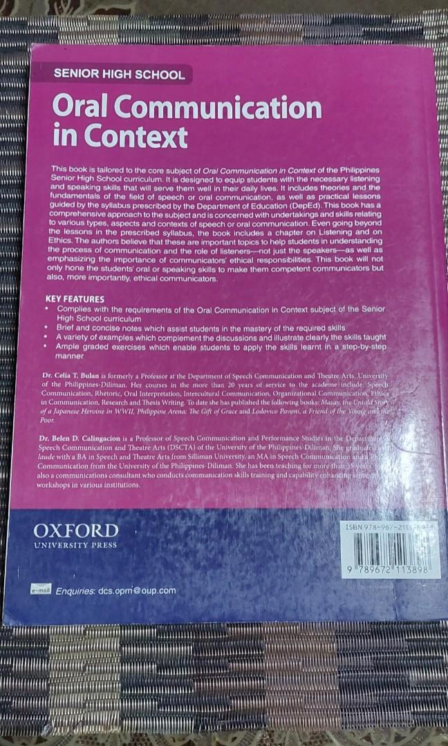 Oral Communication book, Hobbies & Toys, Books & Magazines, Textbooks ...