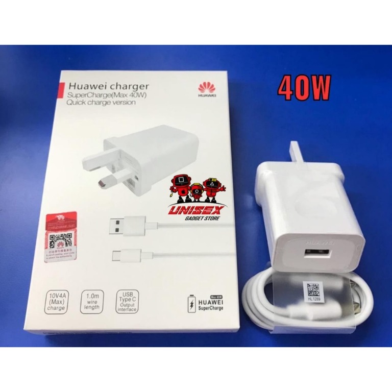 Original Huawei Charger Super Fast Charging Max 40w + 5A Cable Type-C ...