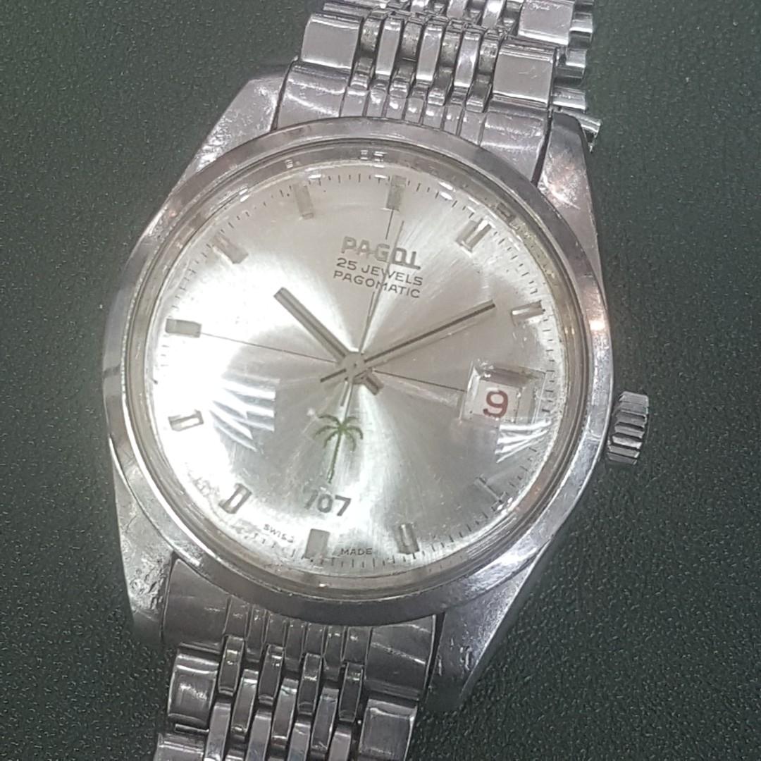 Pagol 707 Silver Dial Vintage Watch, Men's Fashion, Watches ...
