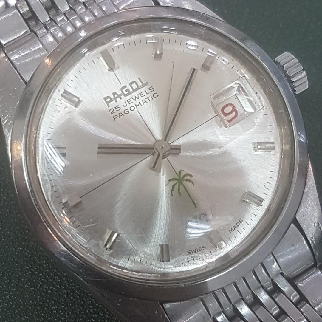 Pagol 707 Silver Dial Vintage Watch, Men's Fashion, Watches ...