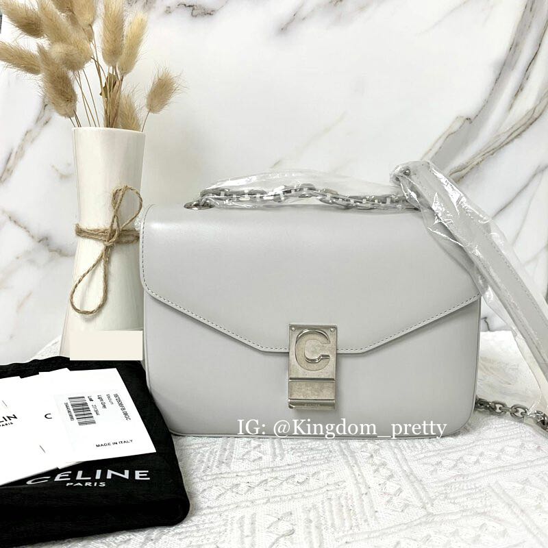 Pre-order Celine C Logo Flap Bag Chain Strap Silver Hardware, Luxury ...