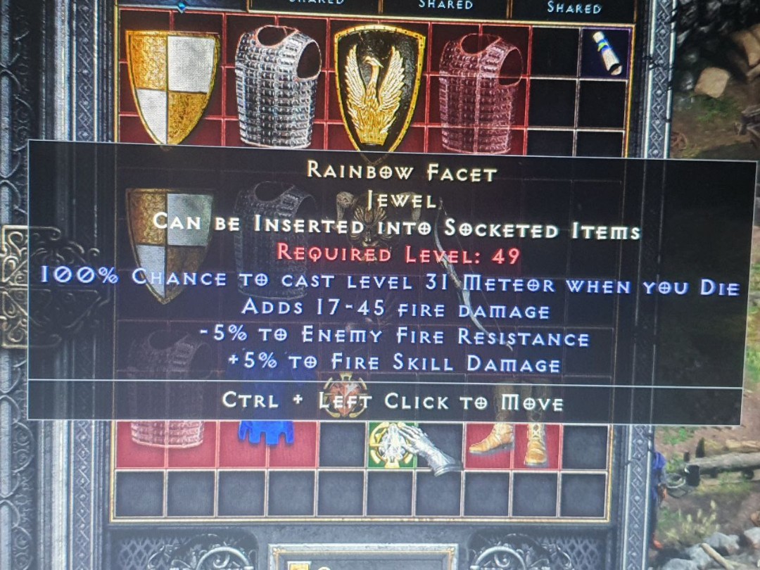 Rainbow Facet Jewel (Fire) D2R Diablo II Resurrected (Softcore, Ladder ...