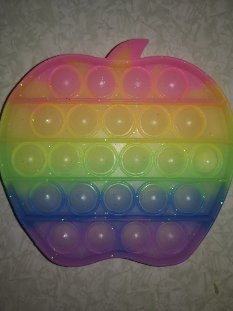 Rainbow glittery pop it, Hobbies & Toys, Toys & Games on Carousell