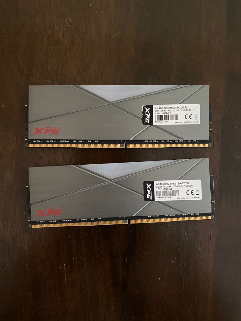 RGB XPG Ram 16GB X 2 (3600MHZ, DDR4), Computers & Tech, Parts ...