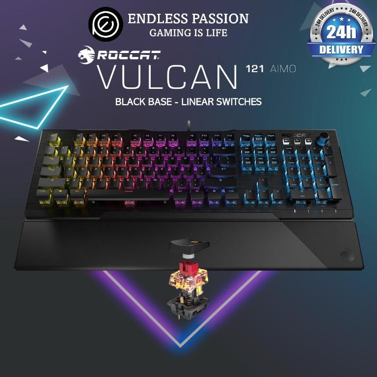 ROCCAT Vulcan 121 Mechanical PC Linear Gaming Keyboard, Titan Switch ...