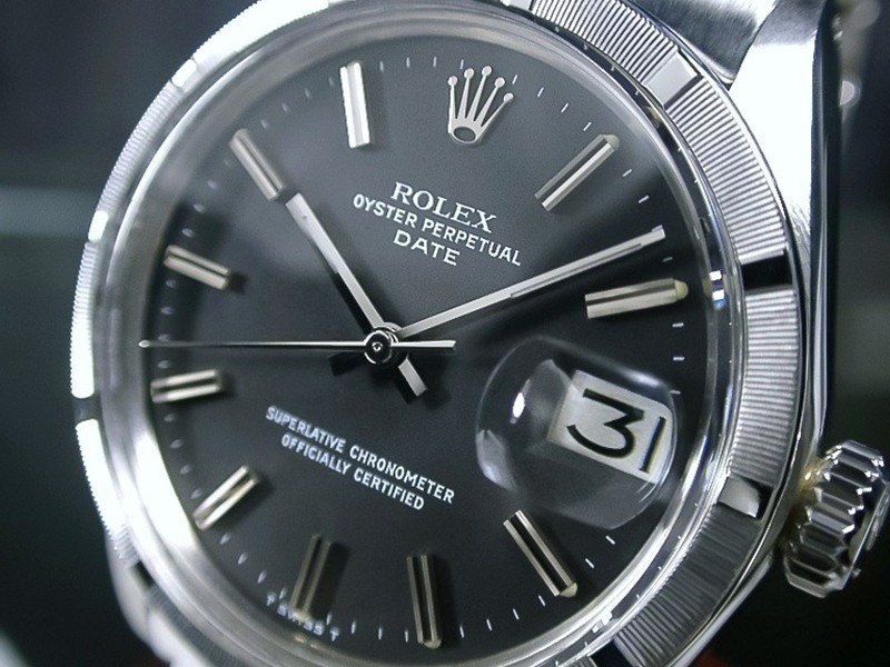 ROLEX Engine Turned Bezel Oyster Perpetual Black ref.1501 Cal.1570 ...