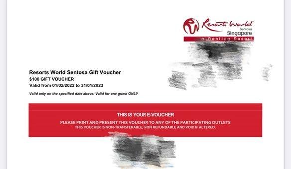 Sentosa RWS Voucher, Tickets & Vouchers, Vouchers on Carousell