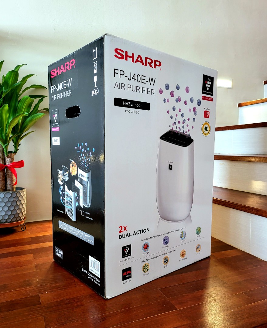 Sharp Air Purifier FP-J40E-W, TV & Home Appliances, Air Purifiers ...