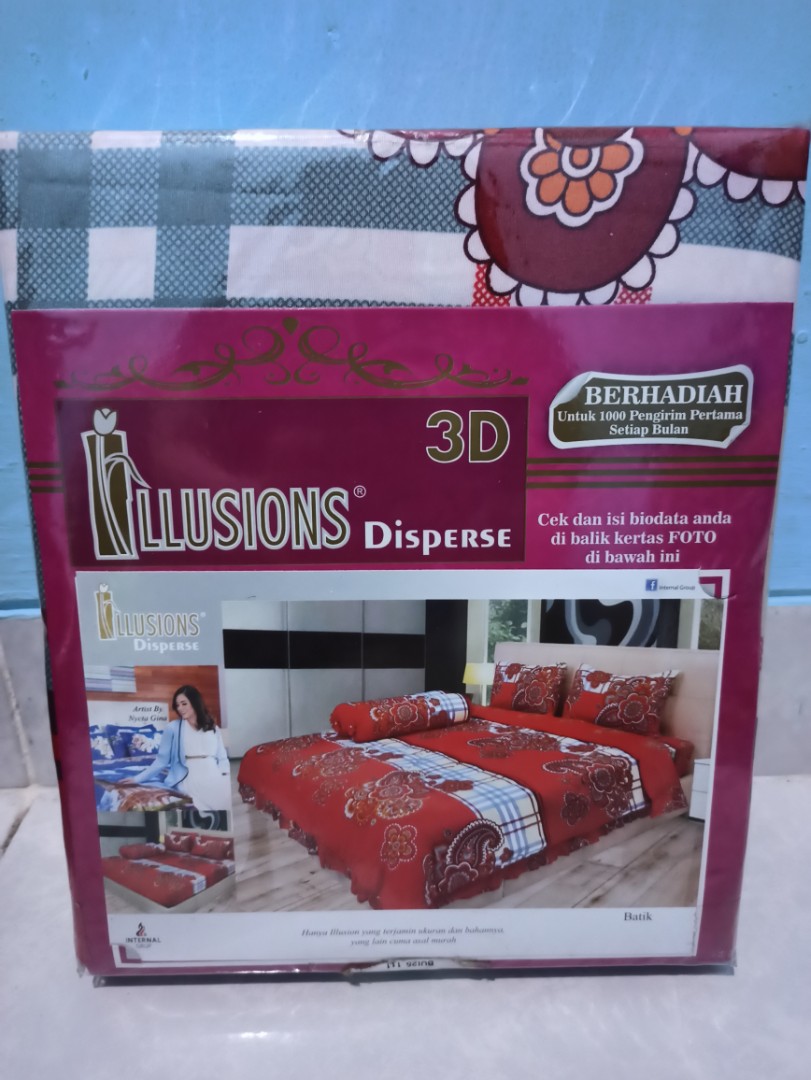 Sprei illusions Batik, Perabotan Rumah di Carousell