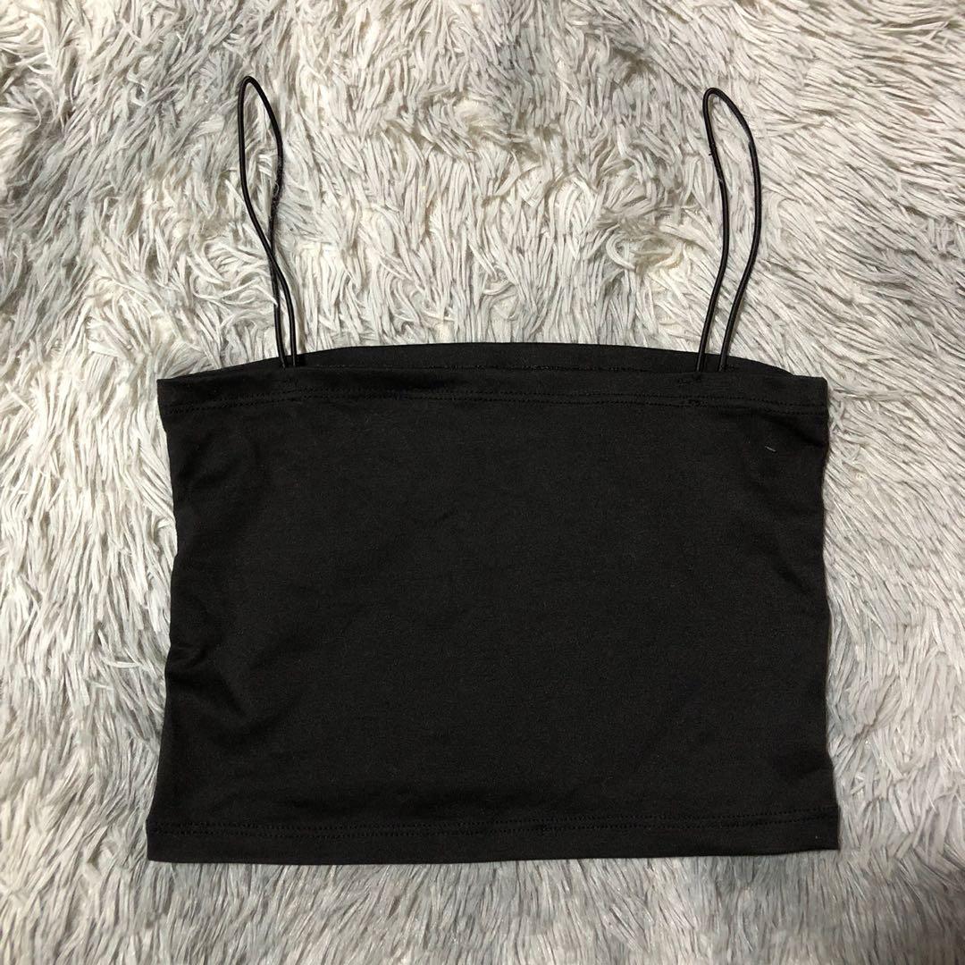 String Bandeau Tube (Black), Women's Fashion, Tops, Sleeveless on Carousell