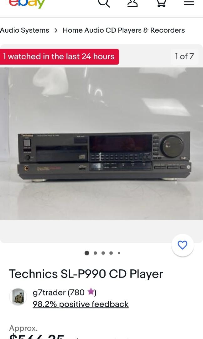 TECHNICS CD PLAYER SL-P990 (1989), Audio, Other Audio Equipment on ...