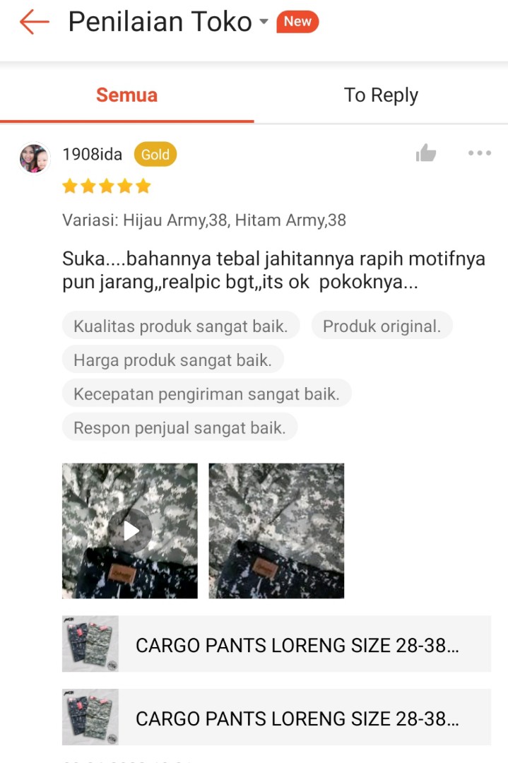testimoni dari shopee, Olshop Fashion, Olshop Pria di Carousell
