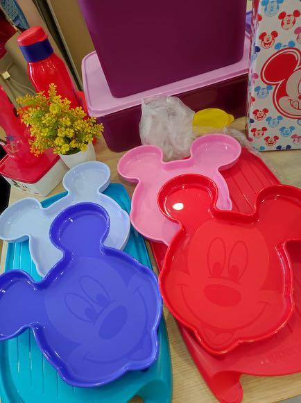 Tupperware Disney Mickey Plates set 4 pieces with gift box, Furniture ...