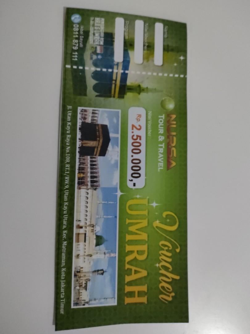Voucher umrah senilai 2.5 jt, Tiket & Voucher, Kartu Hadiah & Voucher ...
