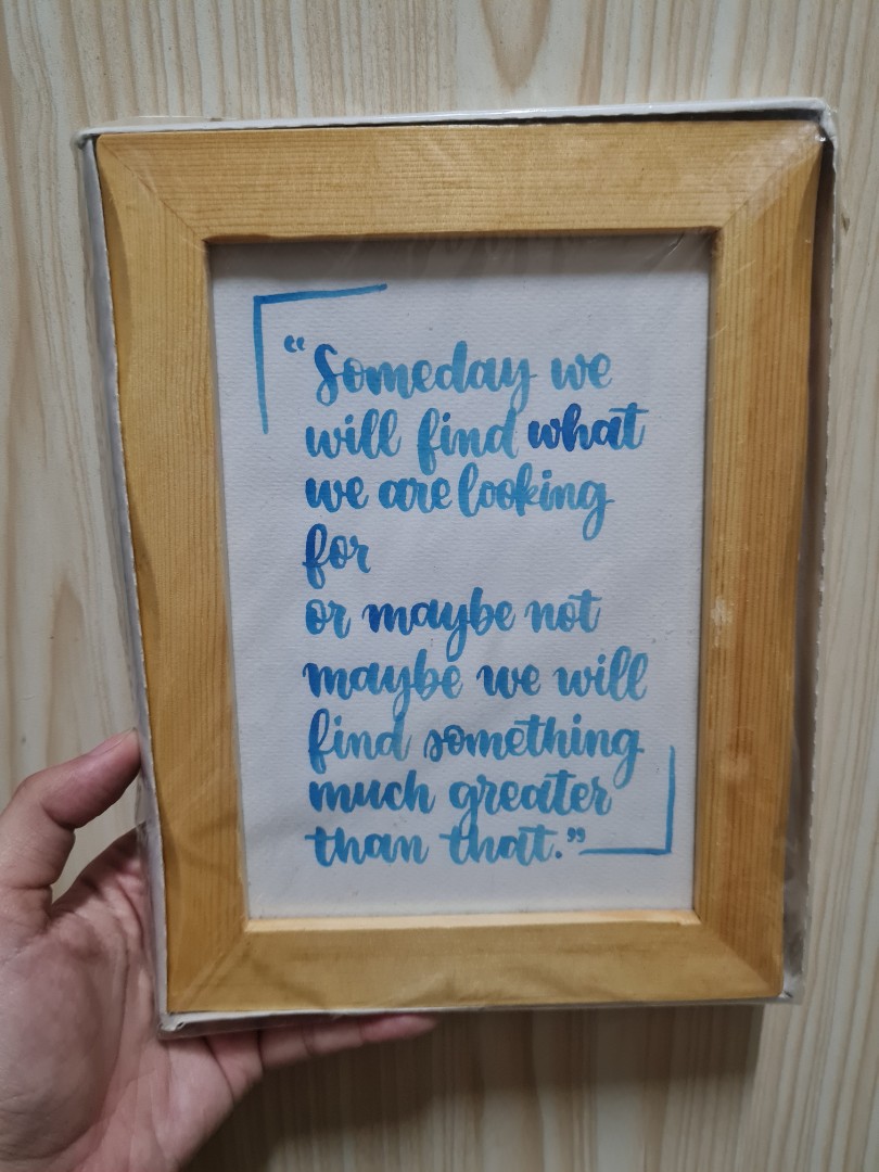 Wooden Frame with Calligraphy (Handwritten by me), Hobbies & Toys ...