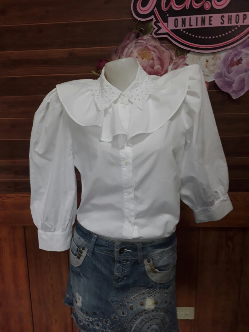 Zara Ruffle Blouse, Women's Fashion, Tops, Blouses on Carousell