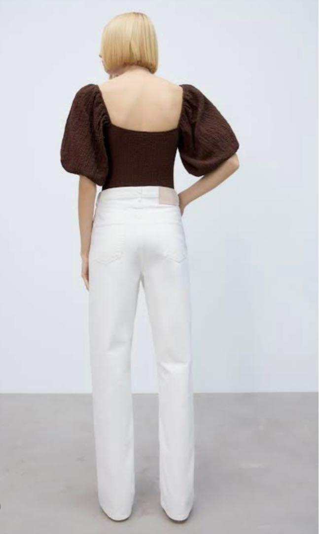 Zara Textured Voluminous Top, Women's Fashion, Tops, Blouses on Carousell