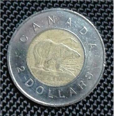 1996 2 Dollar Canadian Toonies Coin (Reverse Mint Error Polar Bear ...