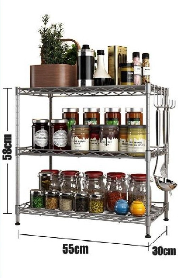 3 tier carbon steel rack, Furniture & Home Living, Furniture, Shelves ...