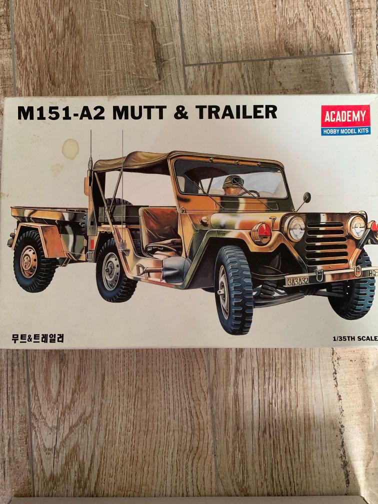 Academy 1:35 M151-A2 Mutt & Trailer, Hobbies & Toys, Toys & Games on ...