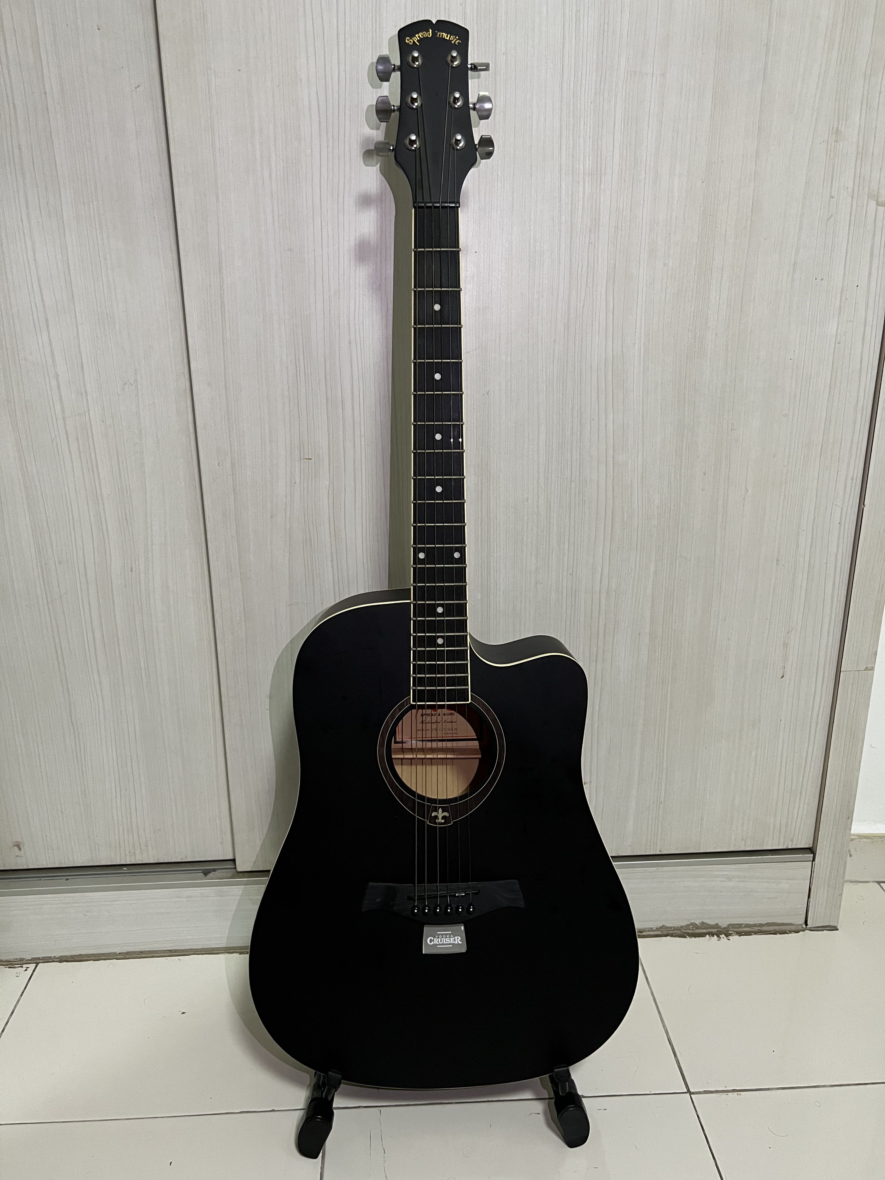 Acoustic Guitar Black Matte - Spread Music, Hobbies & Toys, Music ...