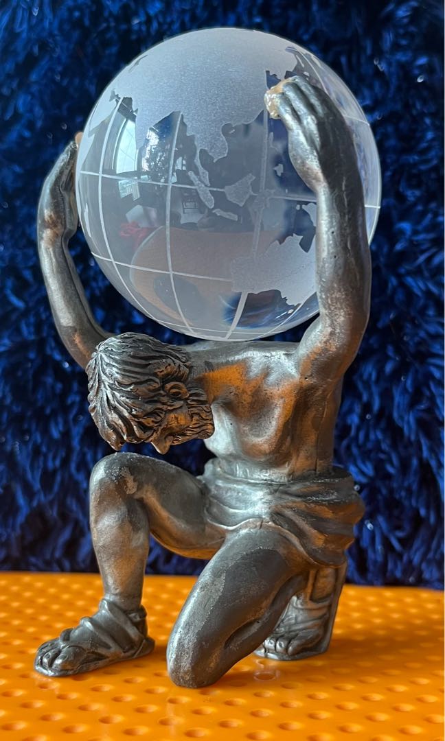Antique Sculpture: man conquer the world, Everything Else on Carousell