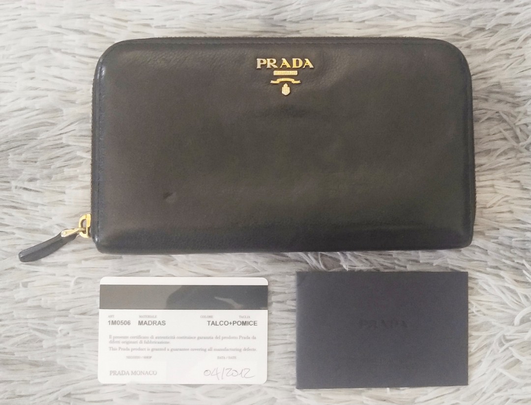 Authentic PRADA Zip Around Wallet with Authenticity card, Luxury, Bags ...