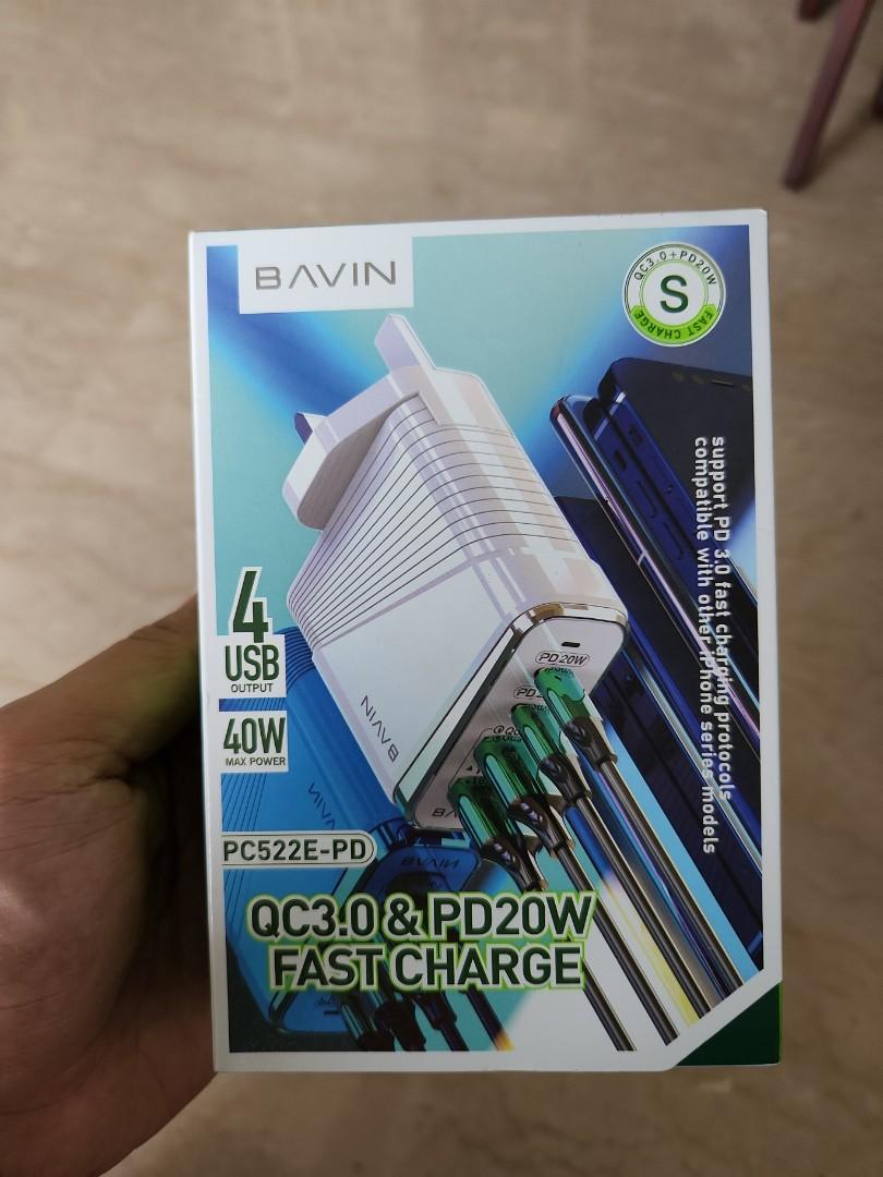 BAVIN 4 port charger (2 USB + 2 USB C), Mobile Phones & Gadgets, Mobile ...