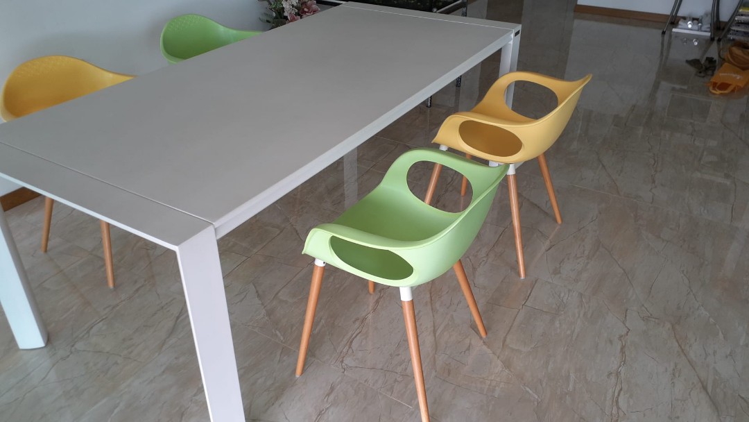Set of 4 Colourful Interior chairs (without table), Furniture & Home ...