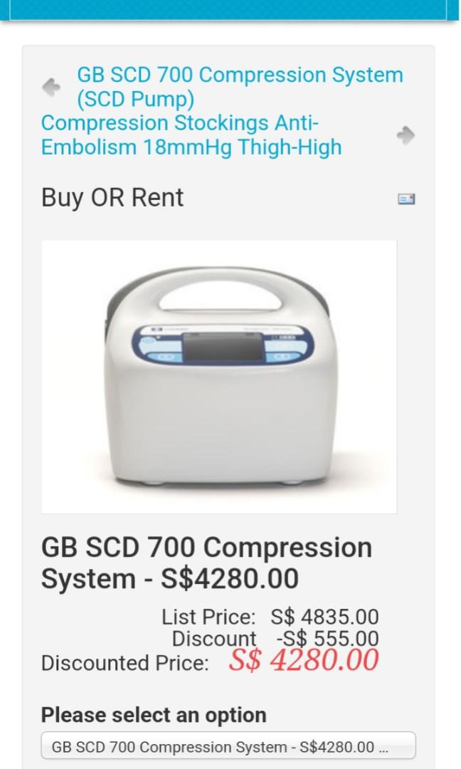 Covidien Kendall SCD700 leg compressio machine, Health & Nutrition ...