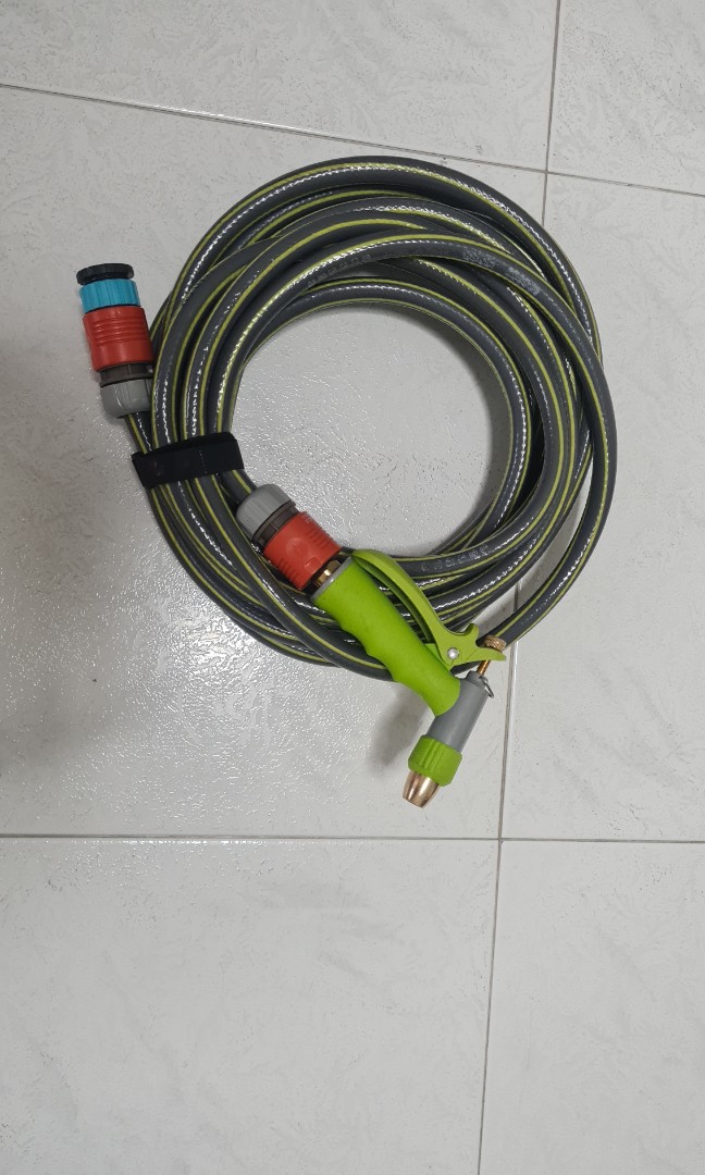 hdb carpark car/bike wash hose ard 8mtr, Furniture & Home Living ...