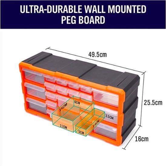 HORUSDY 22 Drawers Storage Tool Box Plastic Organizer Toolbox With ...