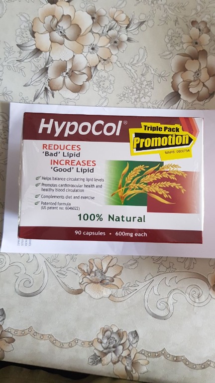 Hypocol 100% Natural 90 Capsules, 600mg each, Health & Nutrition ...