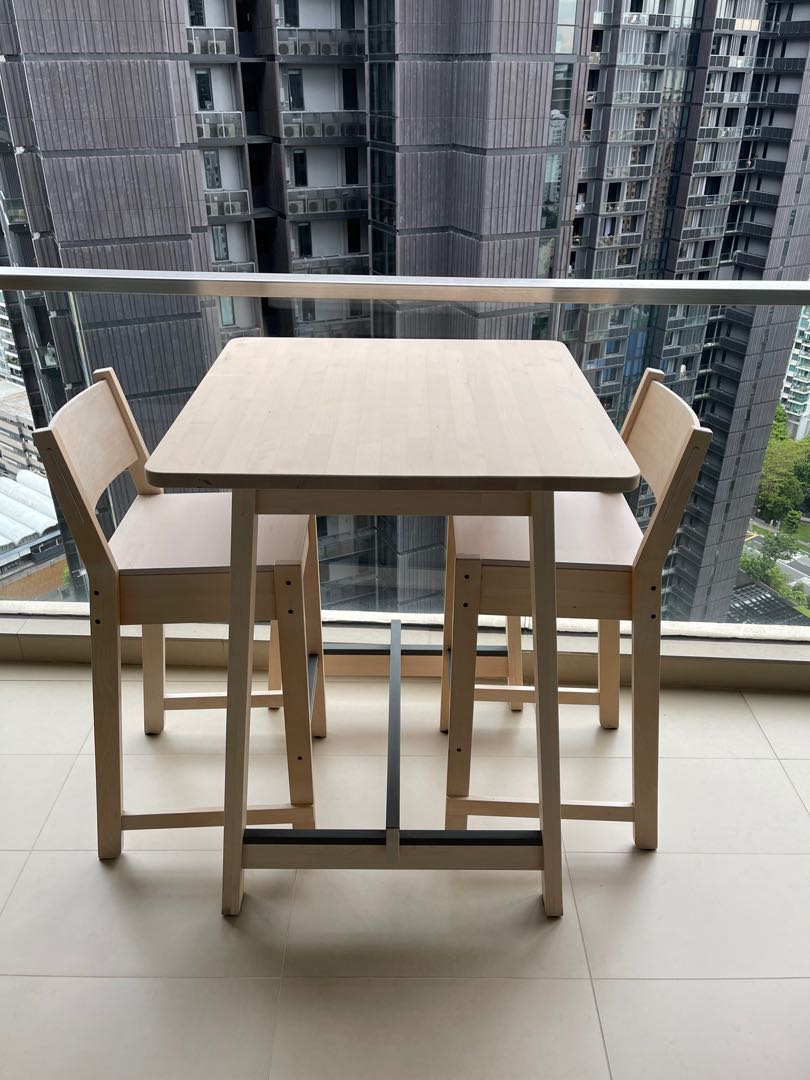 IKEA Norraker Bar Table and Stools, Furniture & Home Living, Furniture ...