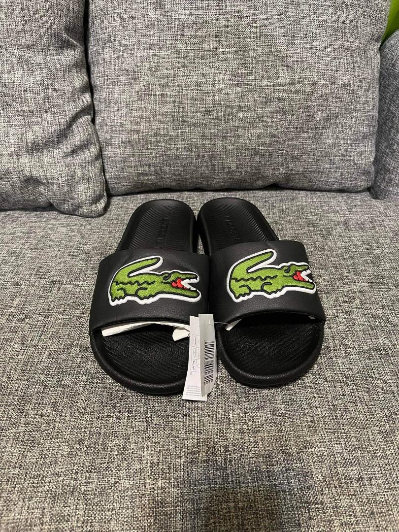 Lacoste slides big logo, Men's Fashion, Footwear, Slippers & Slides on ...