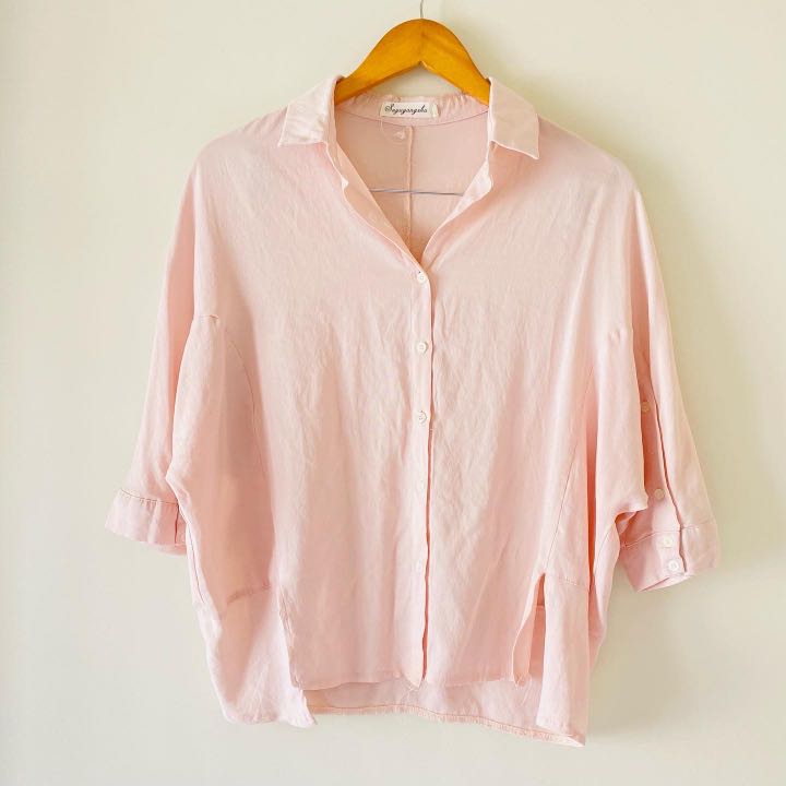 Light Pink Drop Shoulder Boxy Top, Women's Fashion, Tops, Blouses on ...