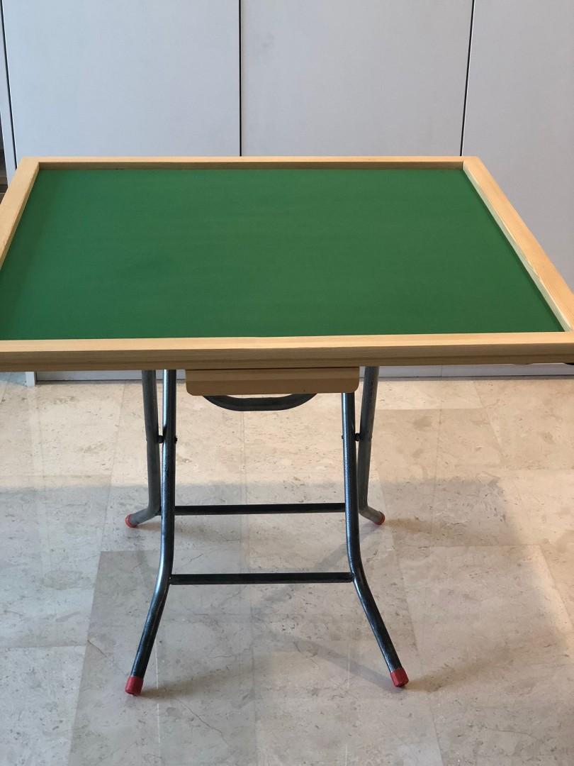 Mahjong table (foldable) with felt top, Furniture & Home Living ...