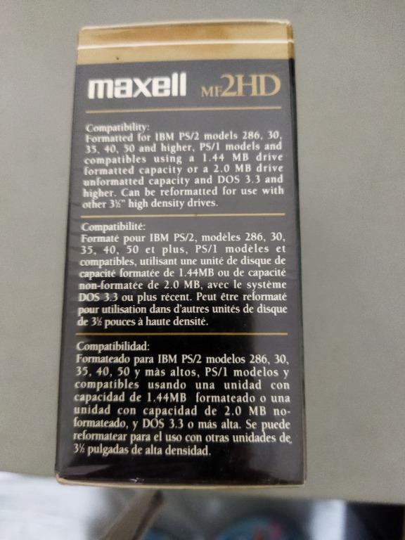 Maxwell 3 1/2" Floppy Disk 2HD 磁碟, 電腦＆科技, 電腦周邊及配件, 其他 - Carousell