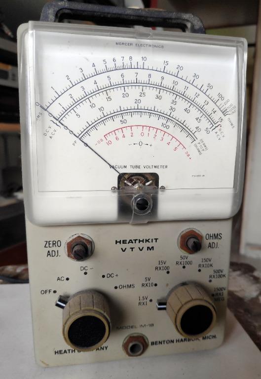 Multimeter (Heathkit Vacuum tube type, 1960s) also known as VTVM, Audio ...